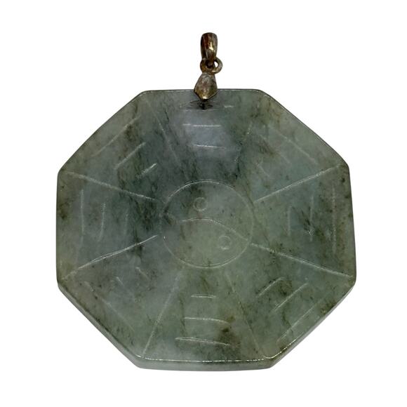 Chinese | Jewelry | Chinese Green Nephrite Jade Carved Octagonal ...